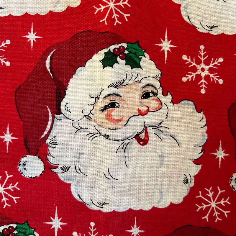 Vintage Santa Fabric - Etsy