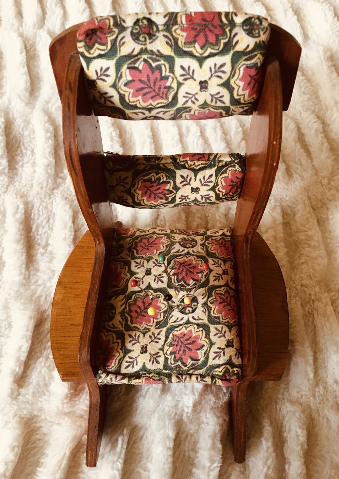 Vintage Wooden Rocking Chair Cushioned Pincushion Pin Cushion - Etsy