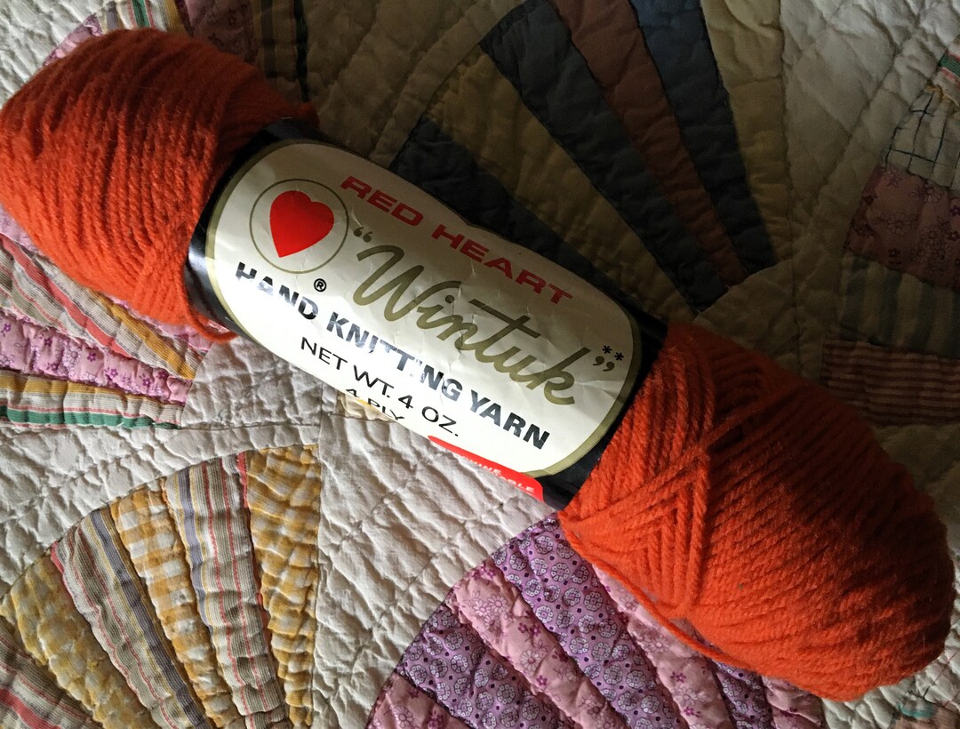 Vintage Coats & Clark's Red Heart Wintuk Hand Knitting Orange Brown ...