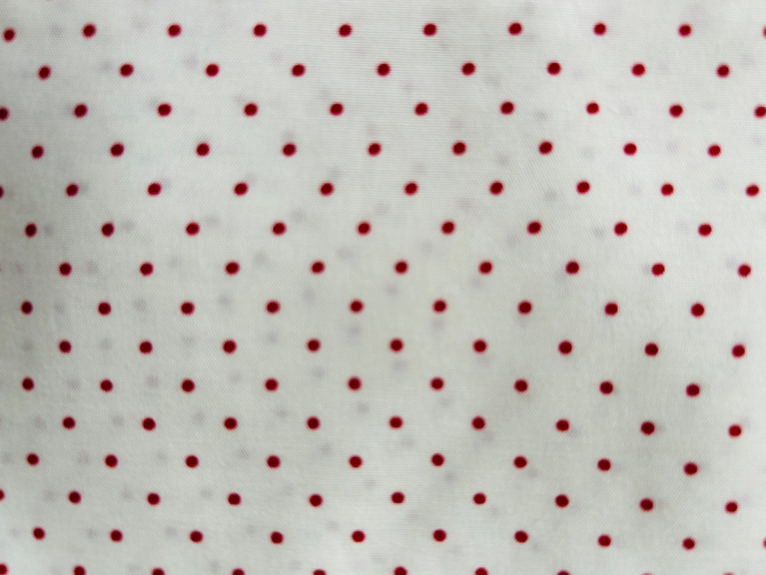 Vintage Hamil Textiles Red and Creamy White Polka Dot Silky Nylon ...