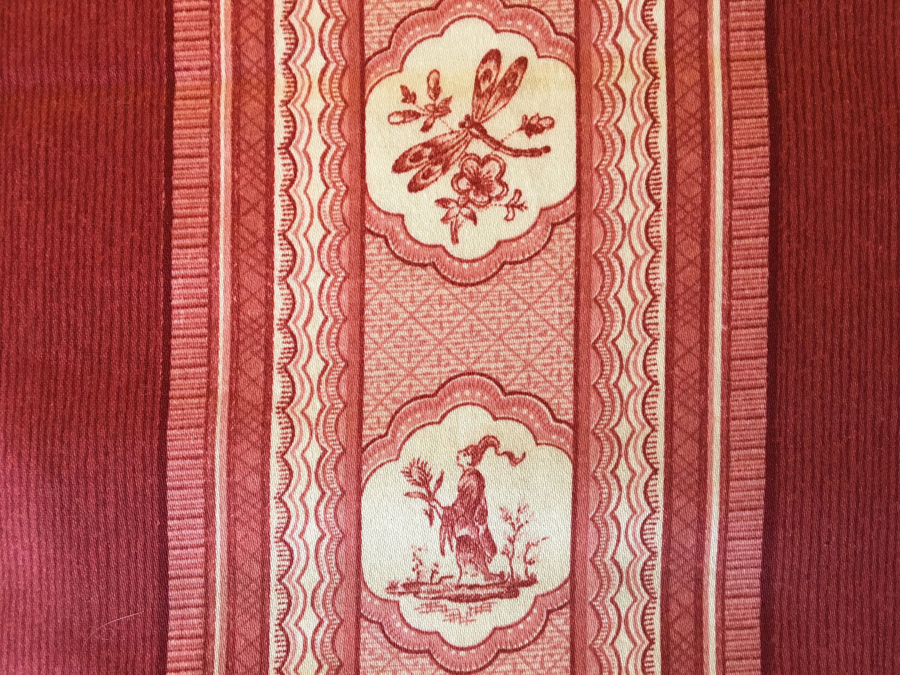 Vintage Concord Fabrics Prescott Pink Red off White Stripe - Etsy