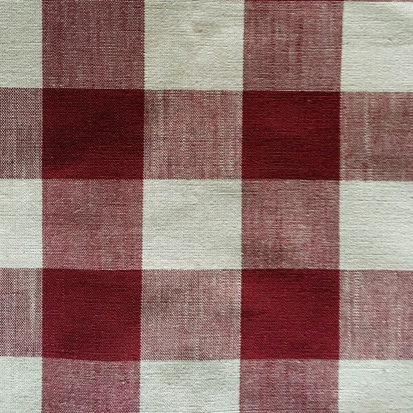 Red and White Buffalo Check Fabric - Etsy