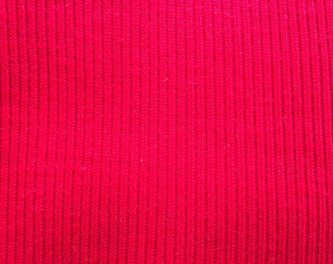 Vintage 1970's Retro Red Ribbed Stripe Striped Cotton Jersey Knit ...