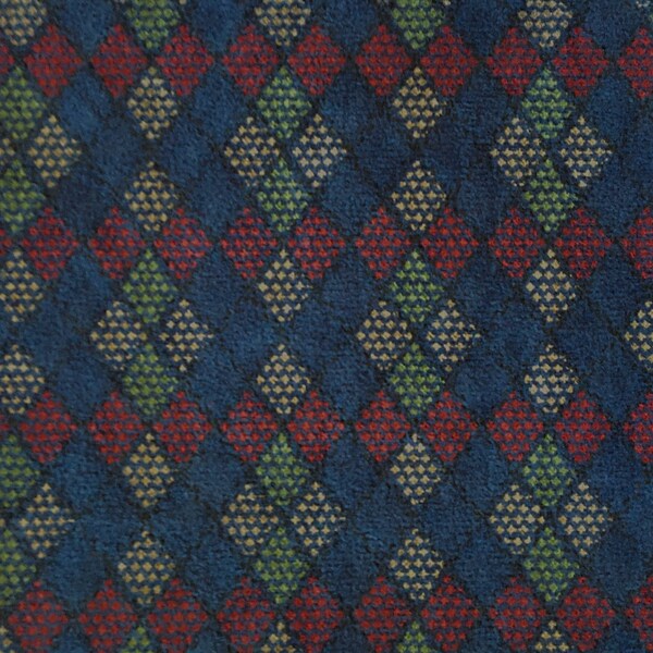 Blue Argyle Fabric - Etsy