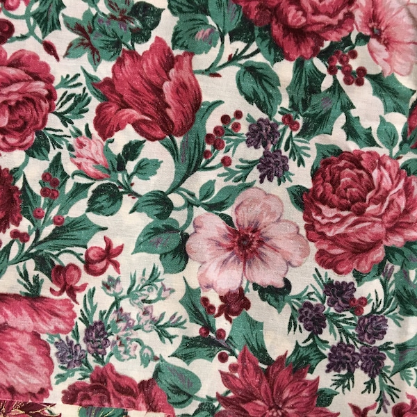 Pink Roses Fabric - Etsy