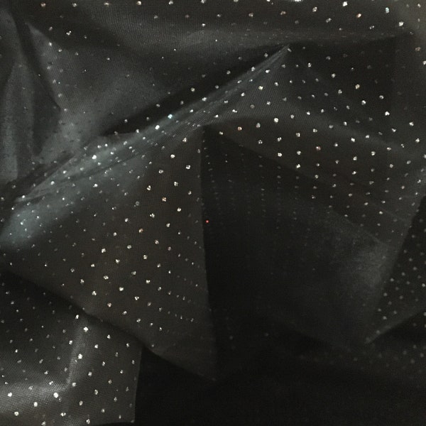 Sheer Black Sparkly Fabric - Etsy