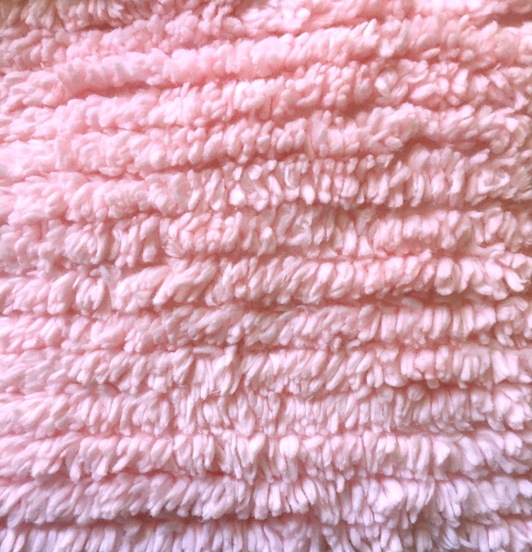 Vintage Pale Pink Cotton Chenille Fabric - Etsy