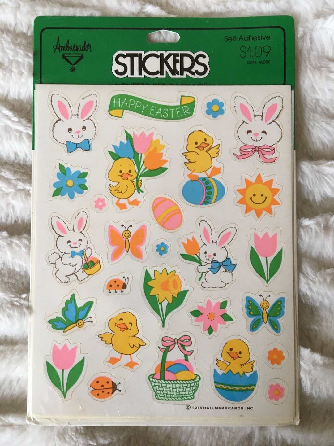 Vintage 1979 Hallmark Ambassador Happy Easter Bunny Rabbit Basket ...