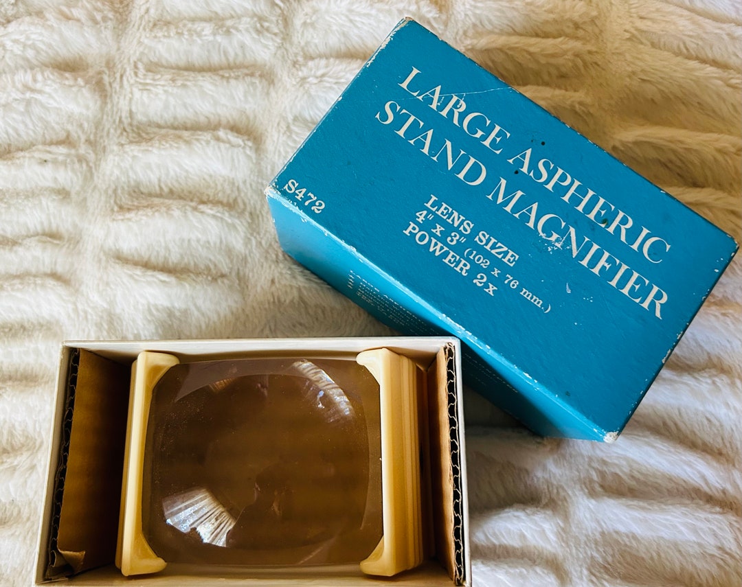 Vintage Coil Large Aspheric Stand Magnifier Lens Size 4” X 3” Made in ...