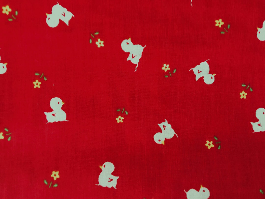 Vintage 1985 Wesco Reltex White Ducklings Ducks Miniature Red Yellow ...