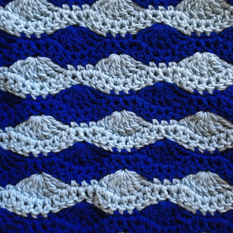 Blue Ripple Afghan - Etsy