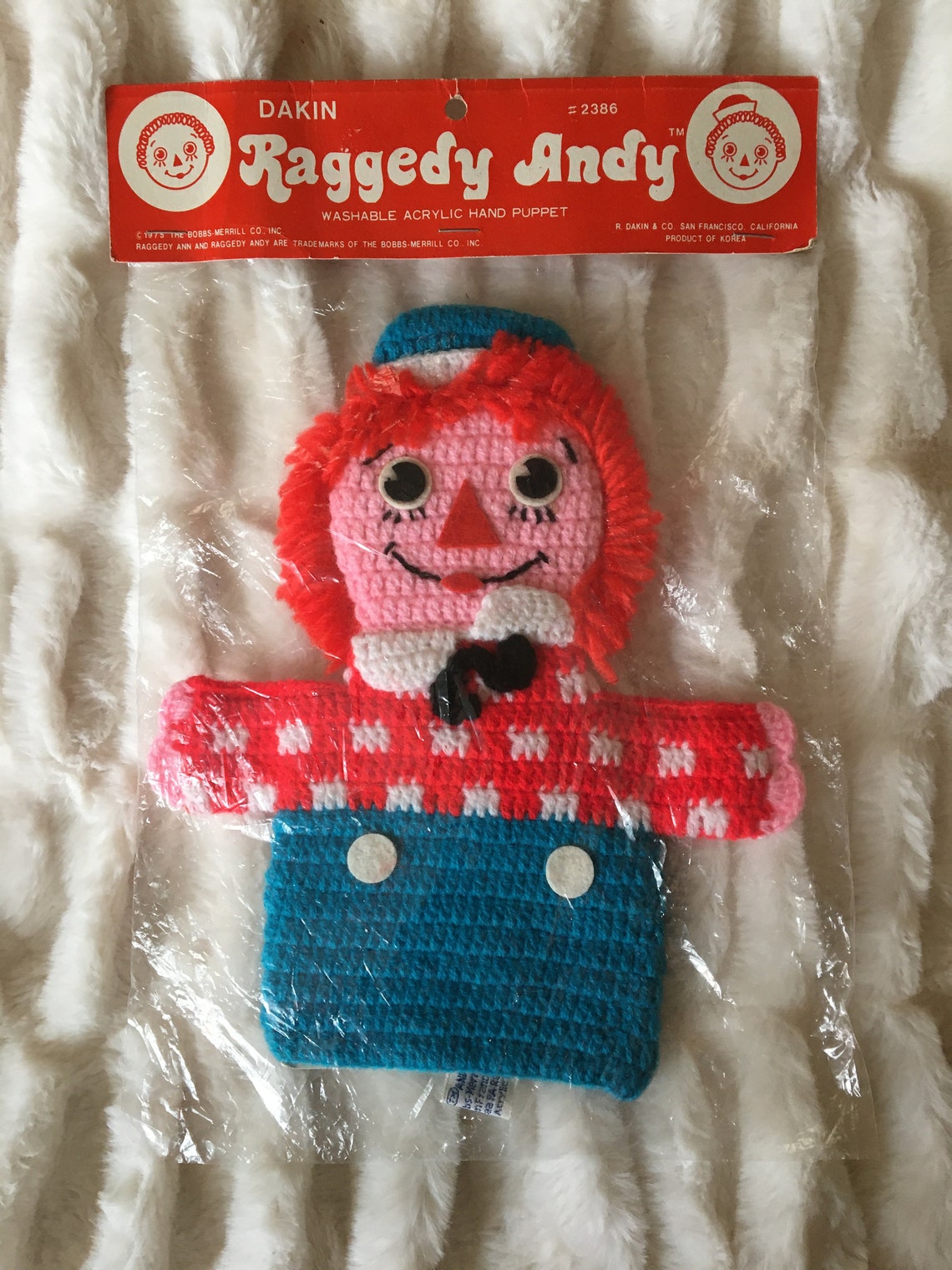 Vintage 1975 Dakin Raggedy Andy Knitted Hand Puppet in - Etsy