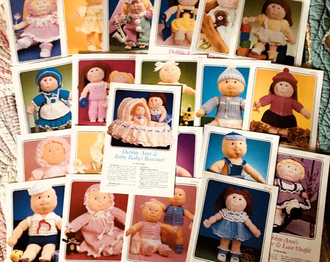 Lot of 20 Vintage 1980's Debbie Ann and Bitty Baby Crochet Patterns ...