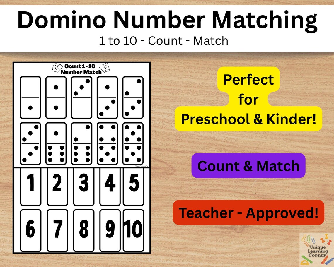 Numbers 1-10, Matching Numbers, Toddler, Preschool Math, Fine Motor ...