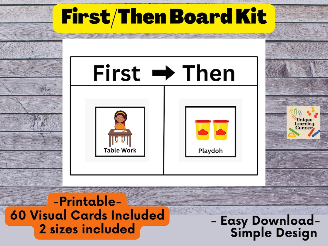 First Then Board Toolkit With Visual Cards Printable Visual Schedule ...