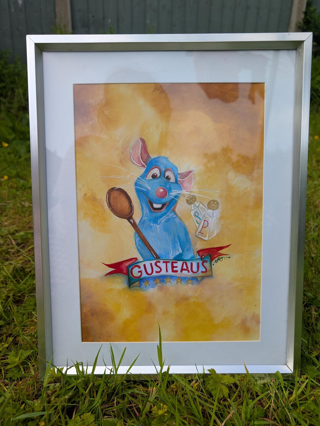 Ratatouille- Remy- Painting in Acrylic and Ink. Framed and Mounted ...