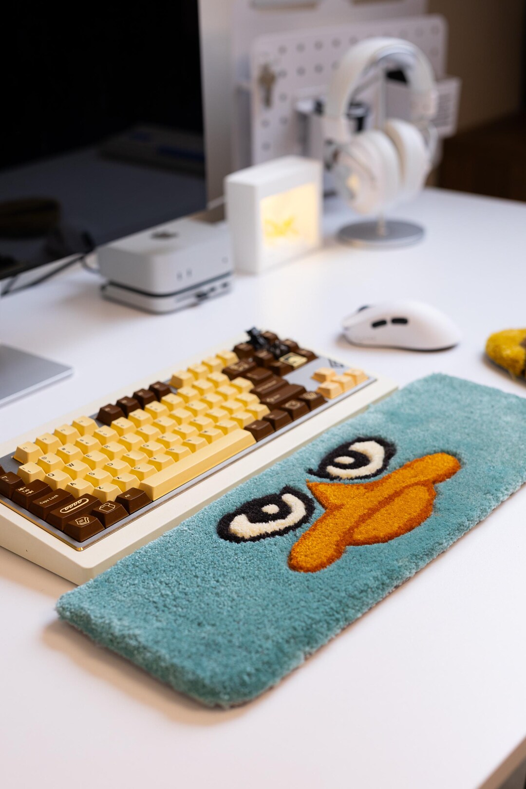Perry the Platypus Keyboard Rug With Wrist Rest – Handmade Tufted Blue ...
