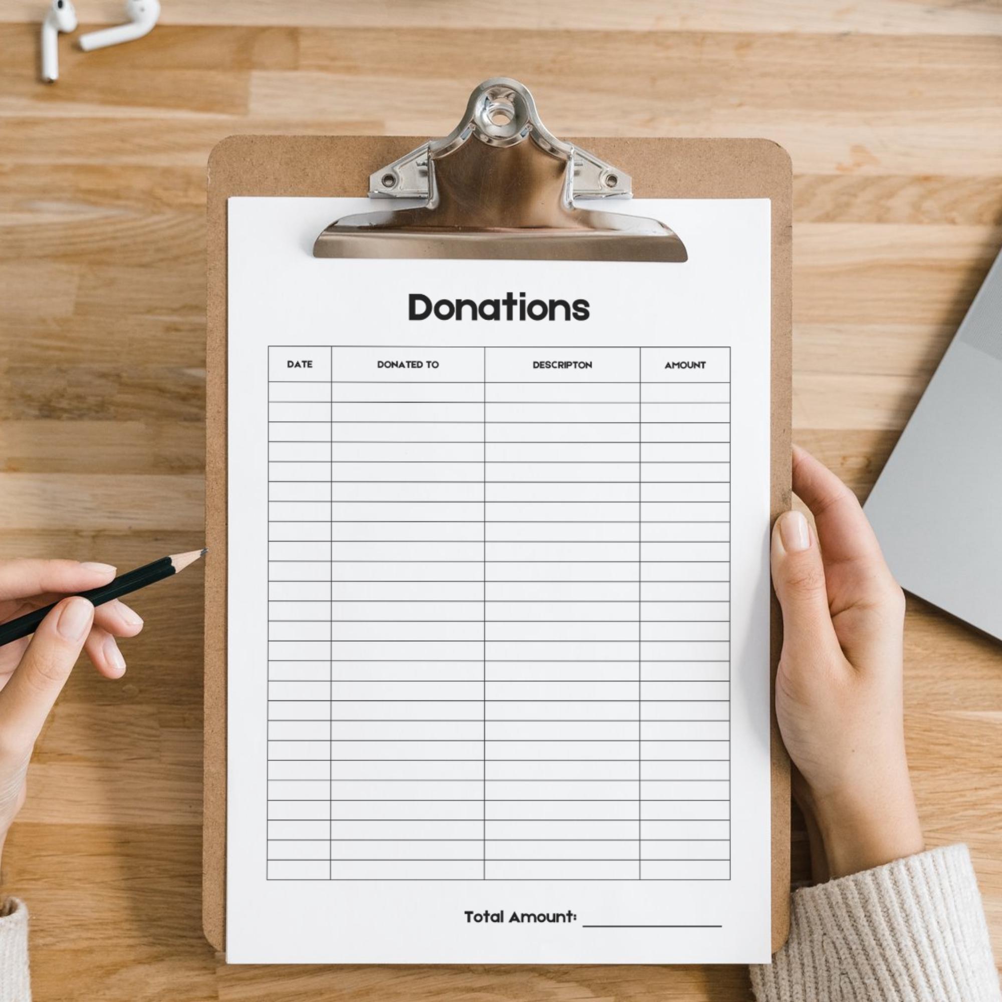 Printable Donation Tracker: Fundraising Log Sheet for Nonprofits (PDF ...