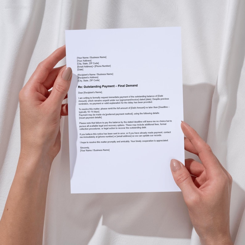 Editable Demand Letter Template for Debt Recovery (MS Word & Google ...