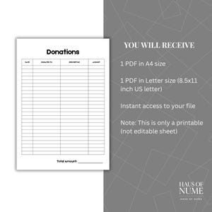 Printable Donation Tracker: Fundraising Log Sheet for Nonprofits (PDF ...