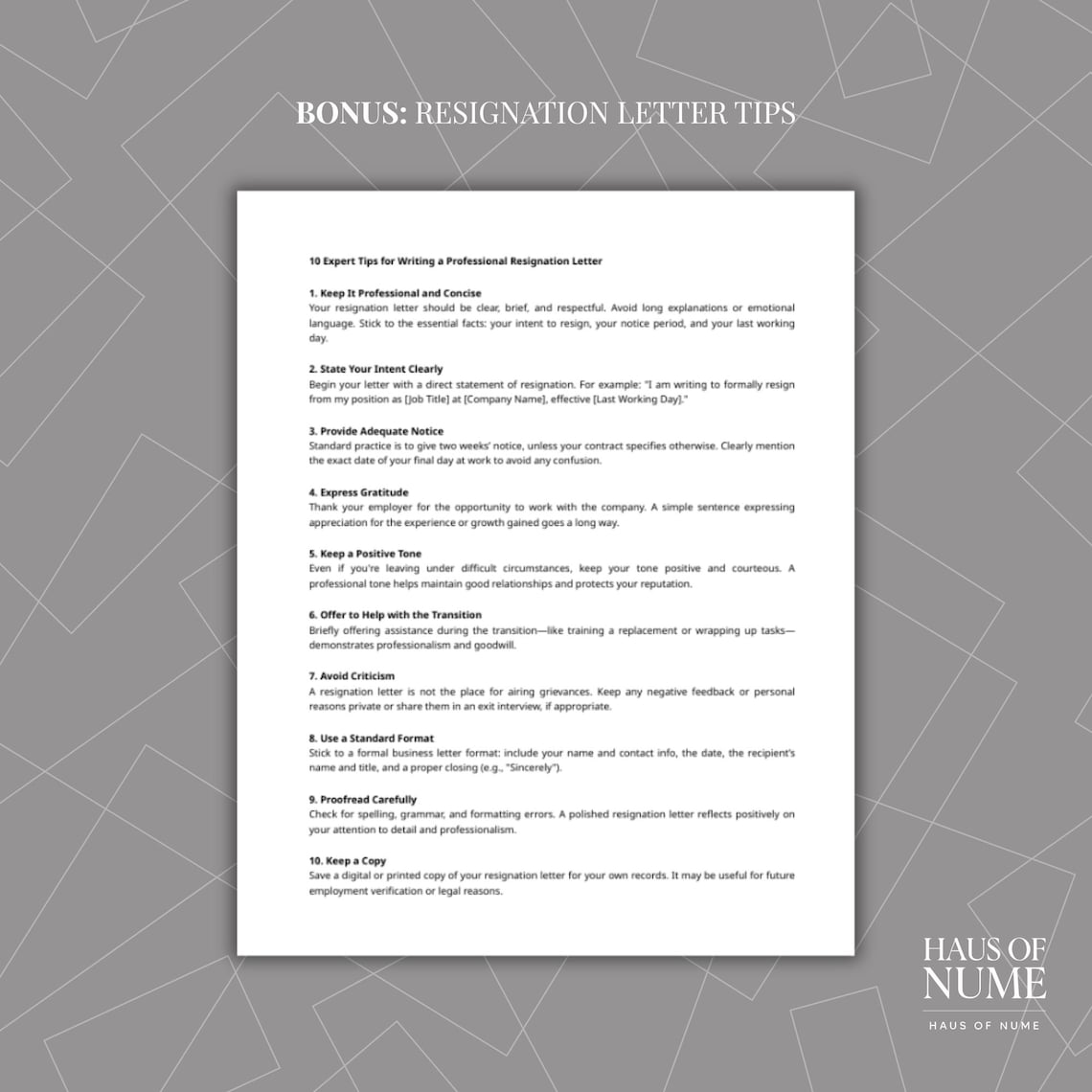 Professional Resignation Letter Template Editable in Google Docs and ...