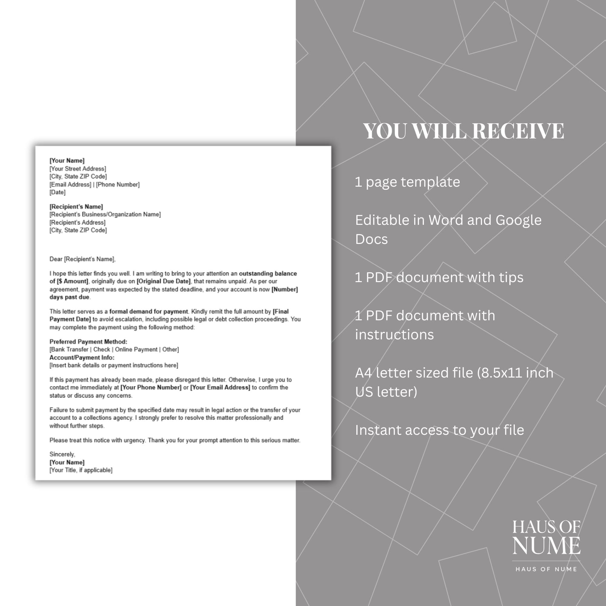 Editable Demand Letter Template: Breach of Contract, Payment Request ...