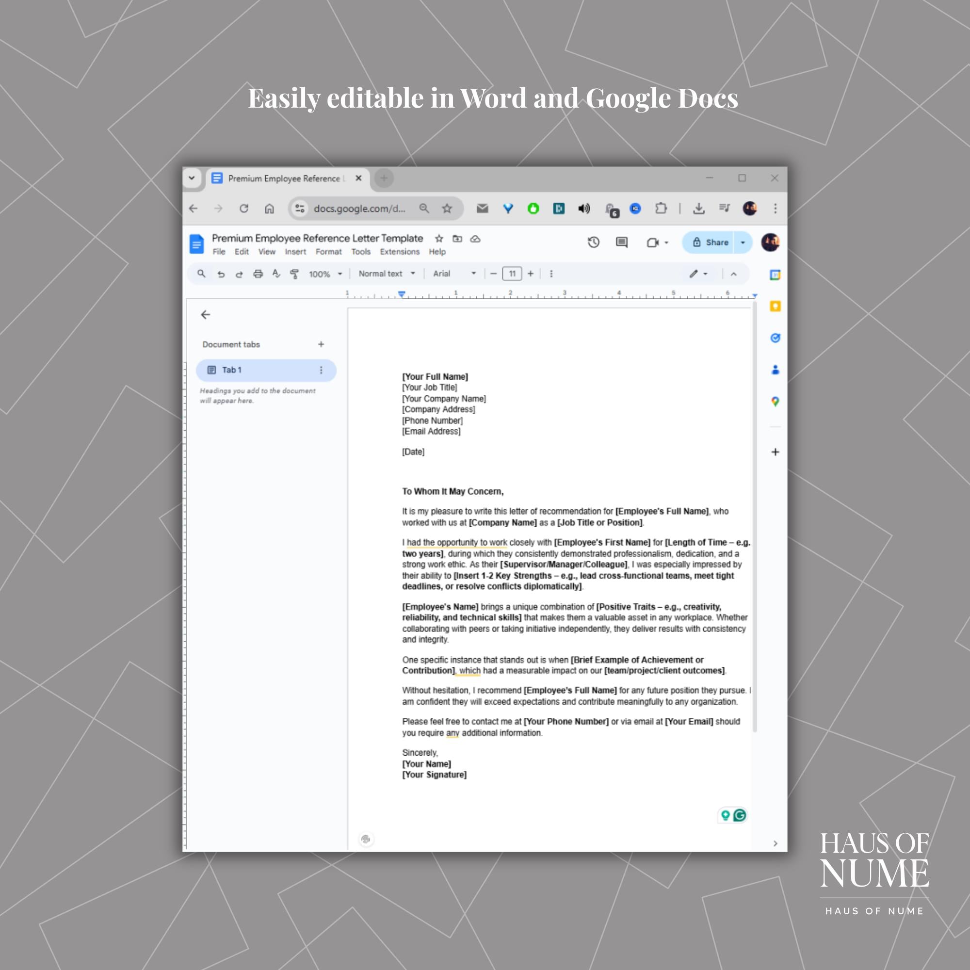 Employee Reference Letter Template: Professional Job Recommendation ...