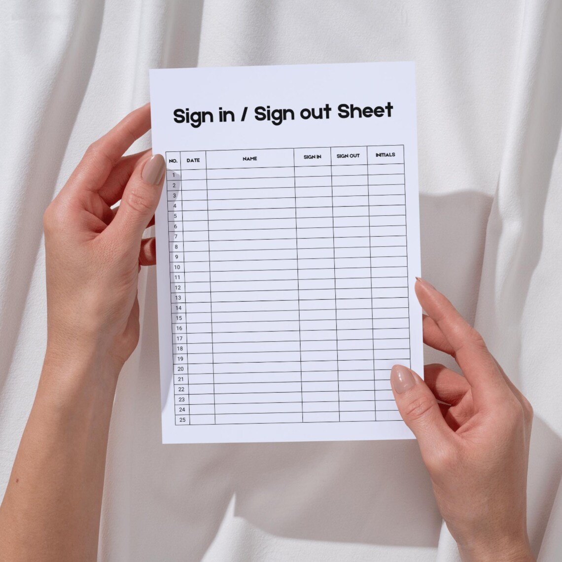 Printable Sign in and Out Sheet for School, Business, Daycare, Camps ...