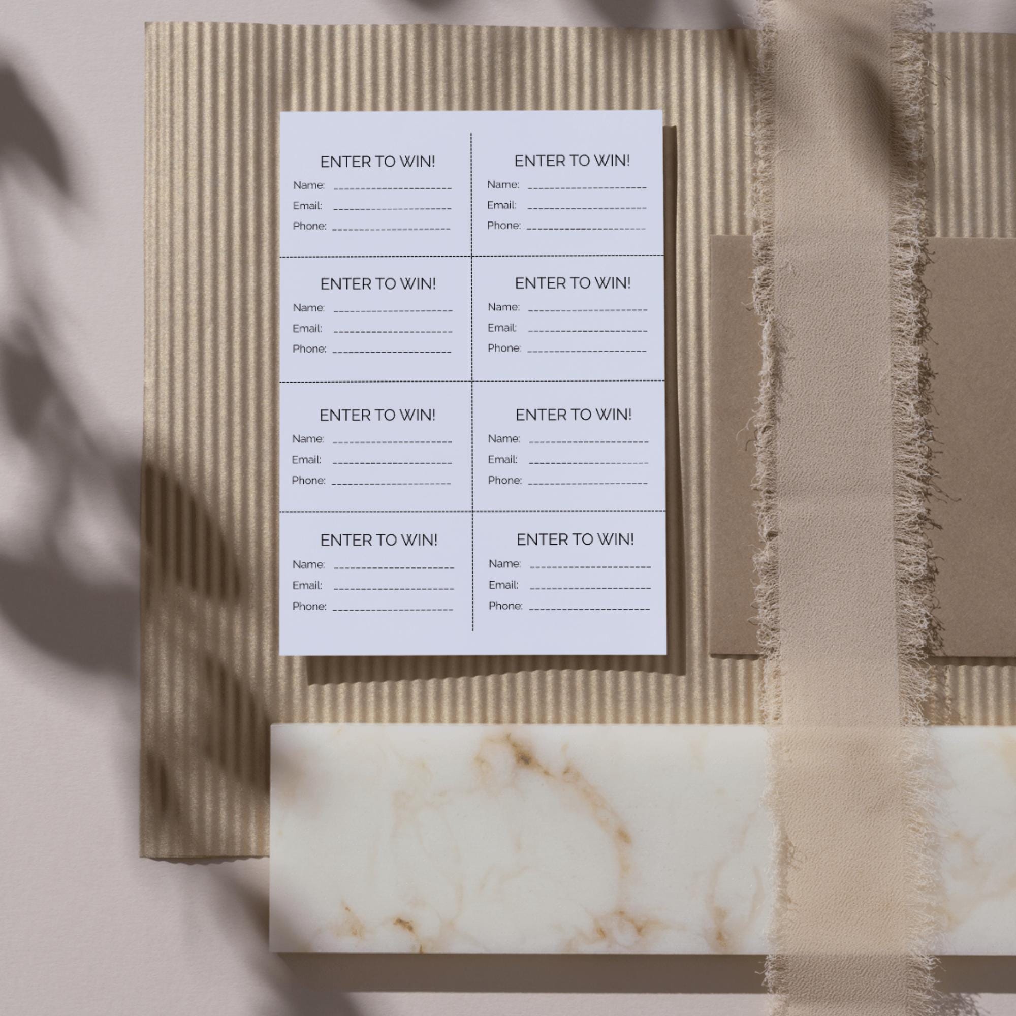 Printable Raffle Ticket Template: DIY Fundraiser Entry Slip (PDF ...