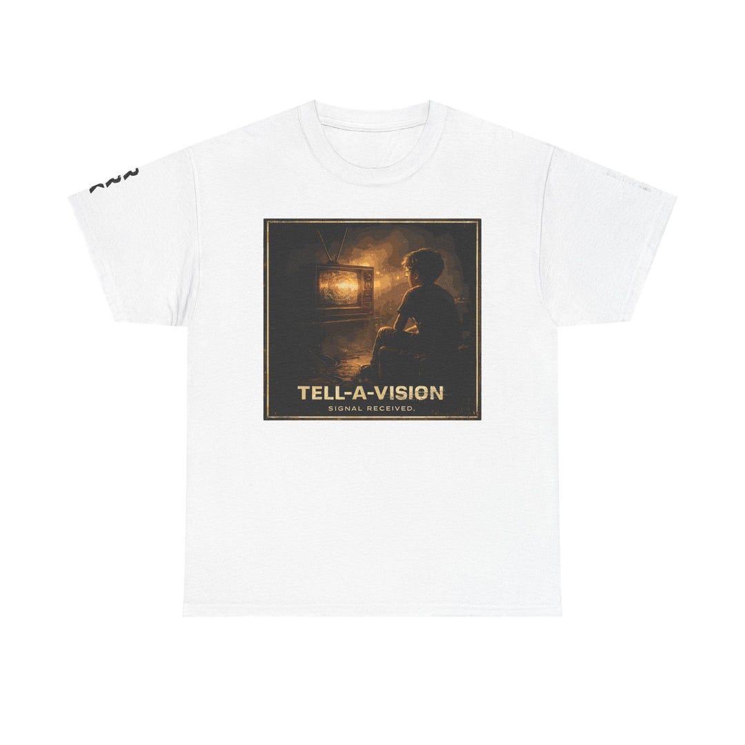 Tell-a-vision Vintage TV Silhouette Tee | Retro Television Artwork - Etsy