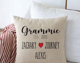 Personalized Name Throw Pillow Cover Nana Pillow Cover Kids Name Pillow ...