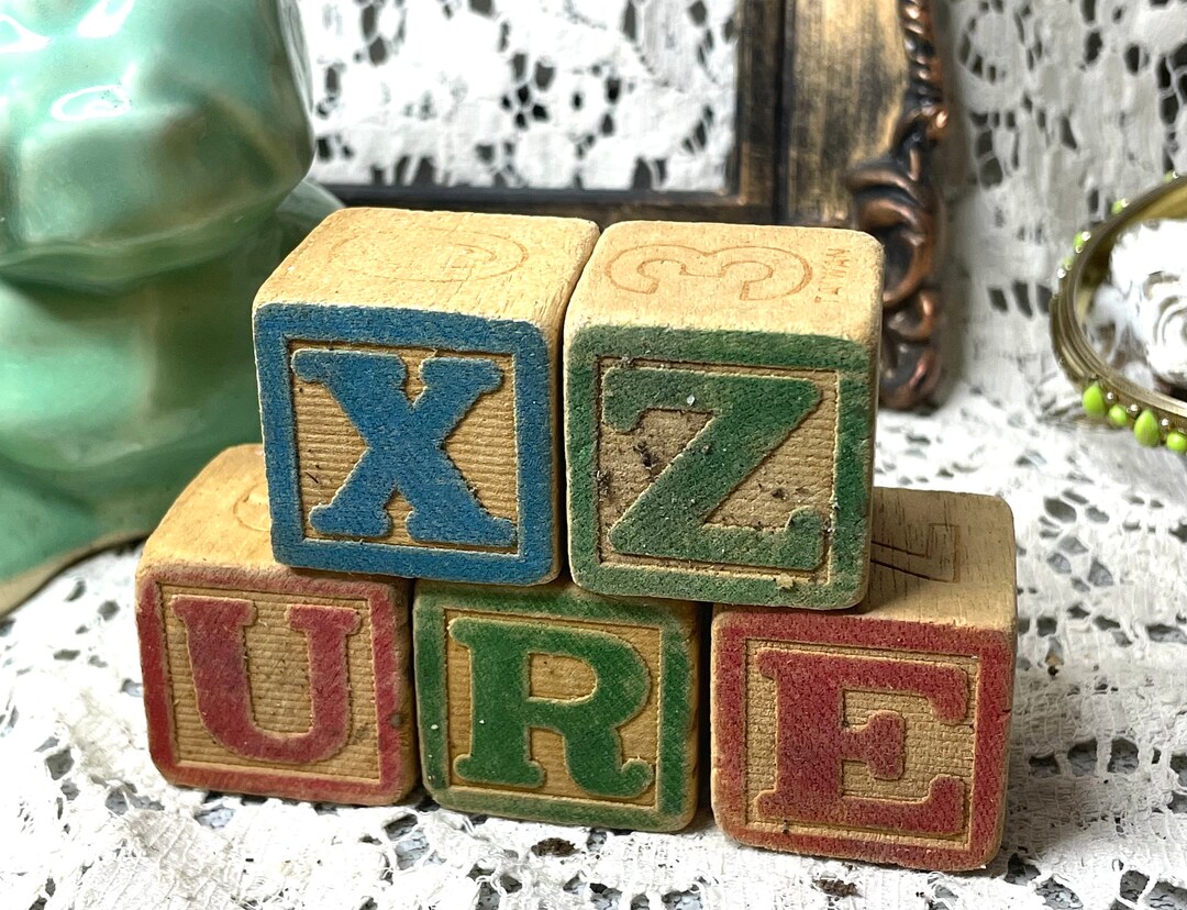 Vintage Wood Alphabet Blocks - Etsy