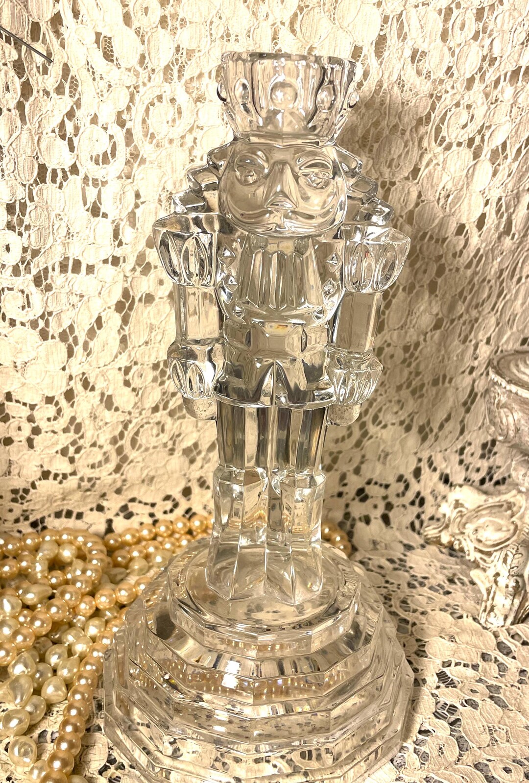 Gorgeous Crystal Nut Cracker Candlesticks Pair - Etsy