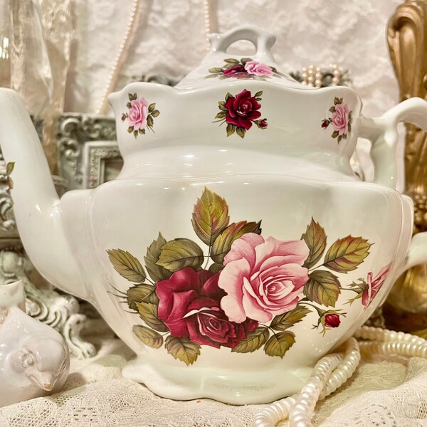 Rose Teapot - Etsy