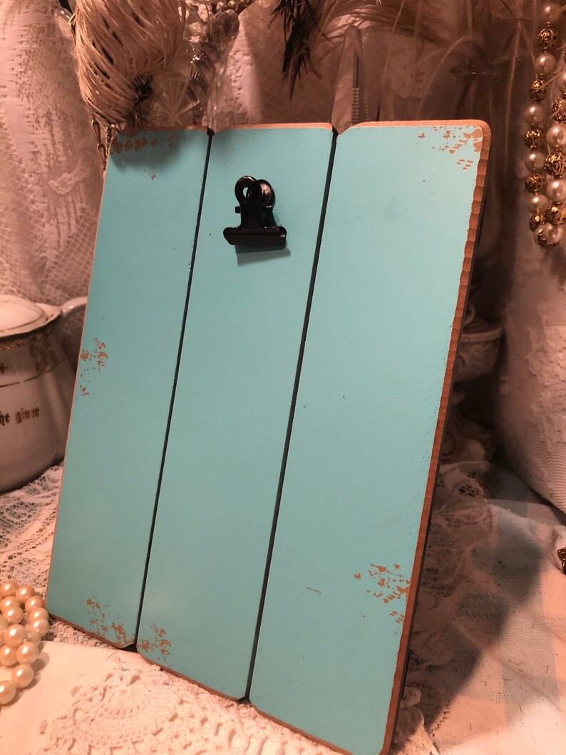 Aqua Cottage Clip Board Easel Back or Wall Hung - Etsy
