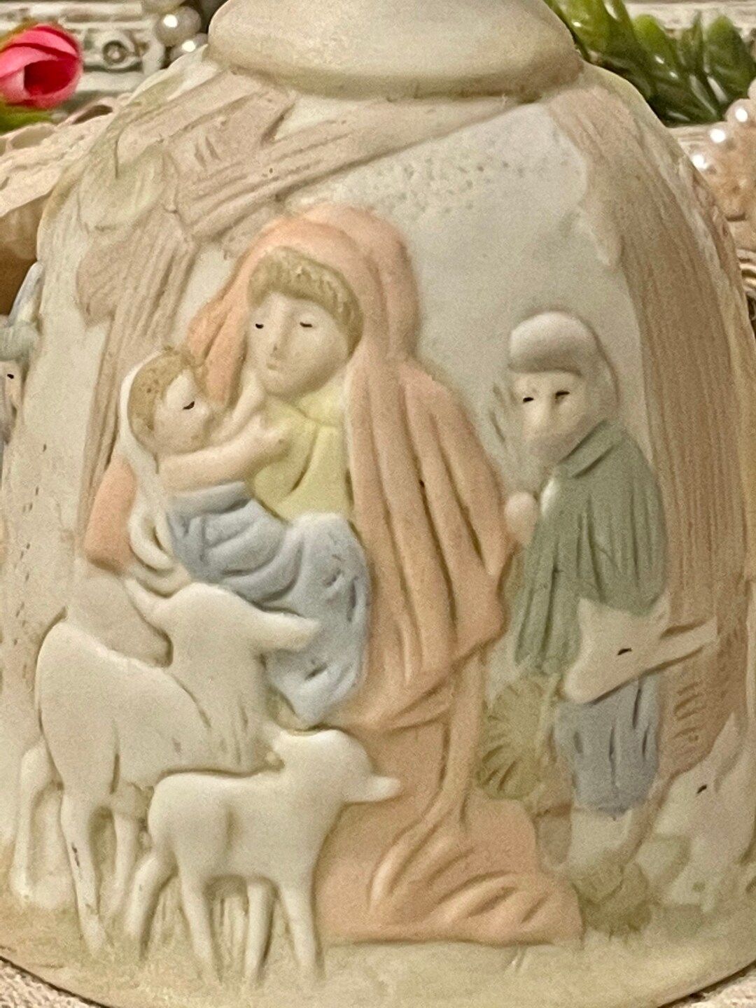 Lefton Bisque Nativity Scene Bell~ Vintage Christmas Bell~the ...