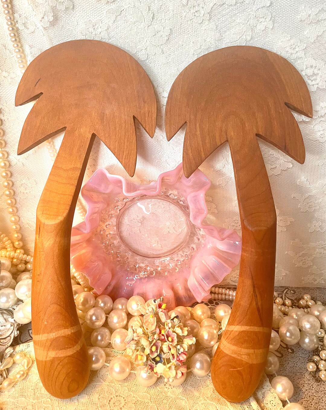 Palm Tree Salad Servers Celebrate Summer Luau Beach Vacation Tropical ...