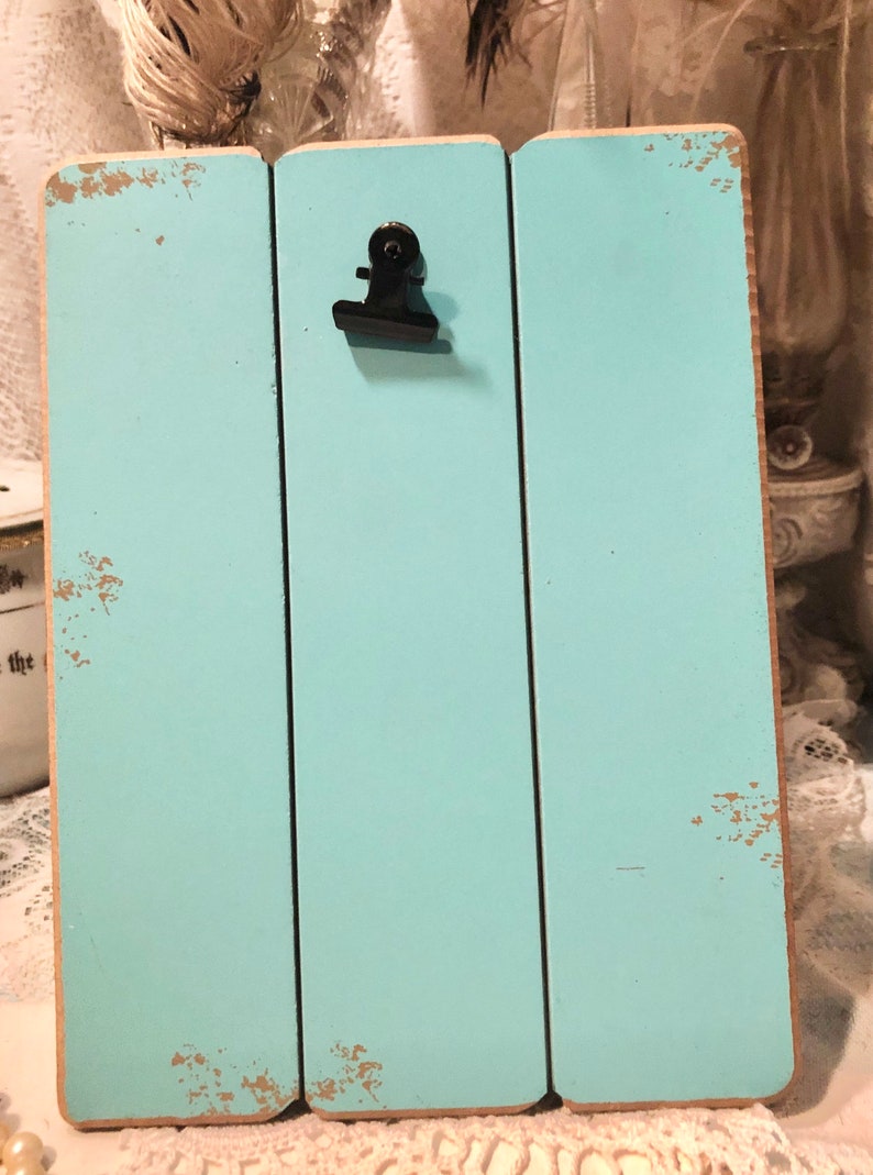 Aqua Cottage Clip Board Easel Back or Wall Hung - Etsy