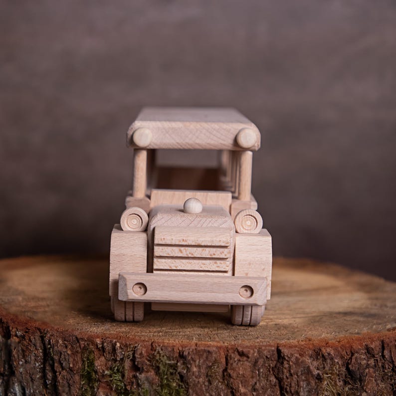 Wooden Retro Bus | Handmade School Bus Toy | Vintage Bus Model ...