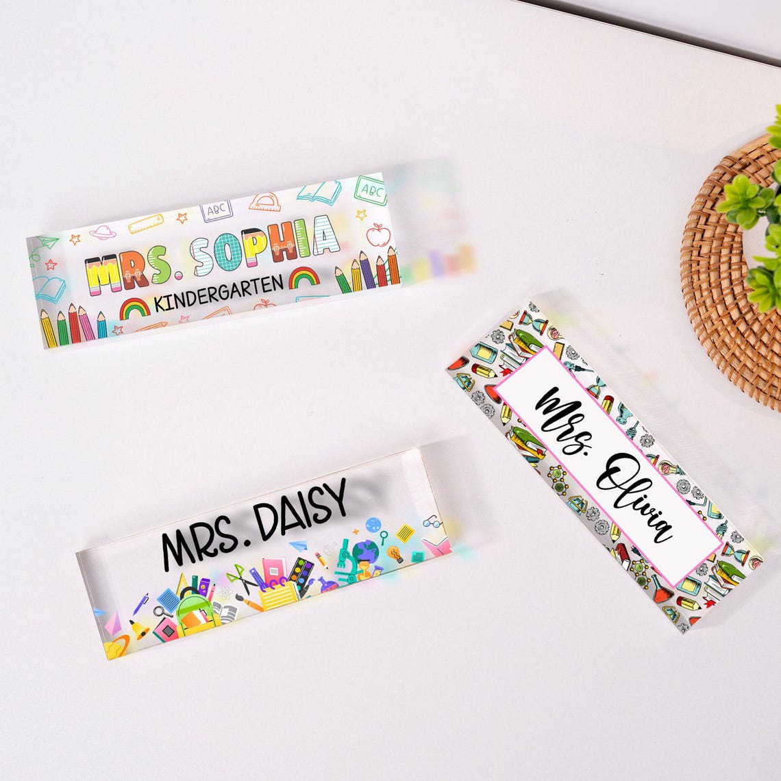 Personalized Acrylic Teacher Name Plate: School Desk Decor - Etsy