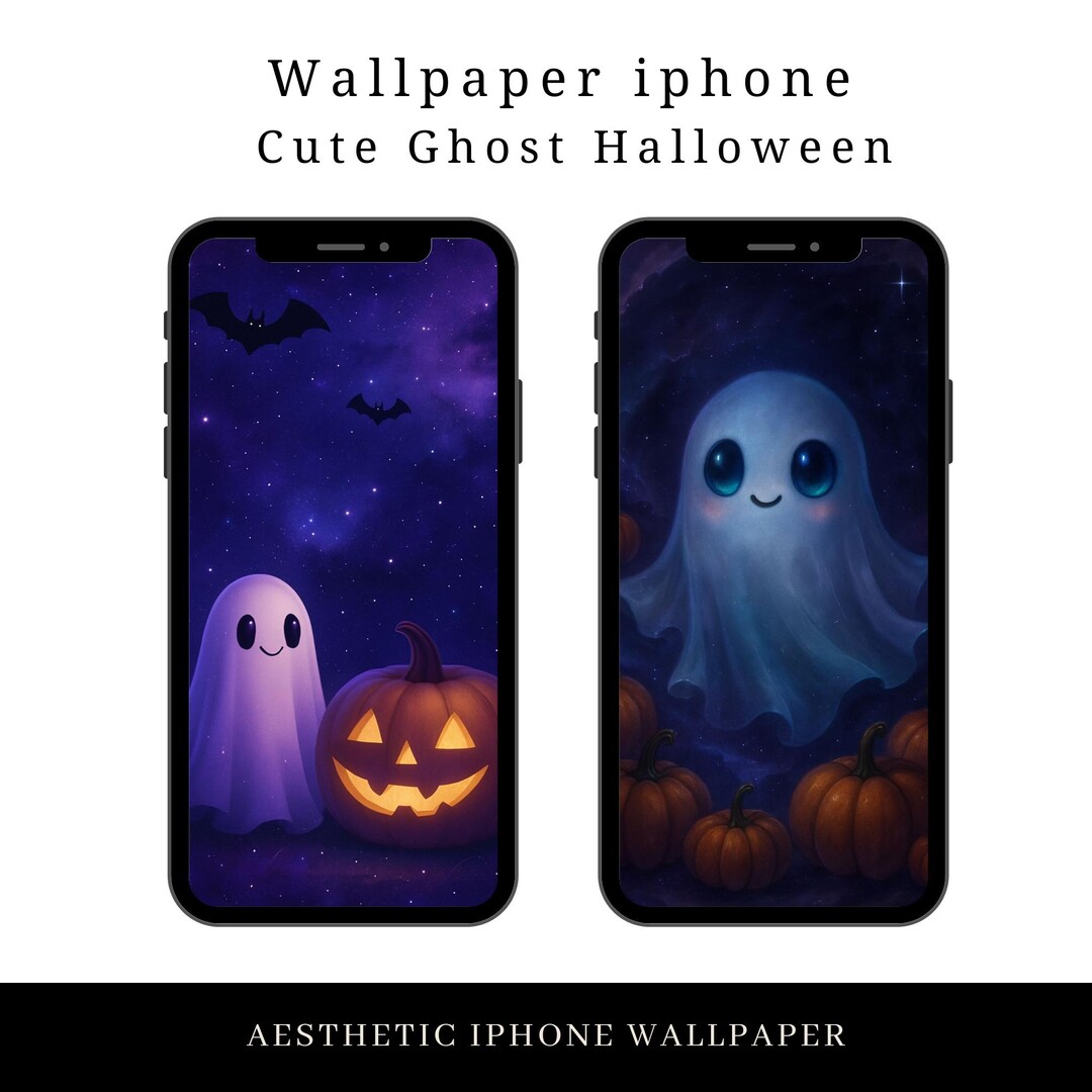Ghost iPhone Wallpaper | Spooky Halloween Set (digital Download) - Etsy