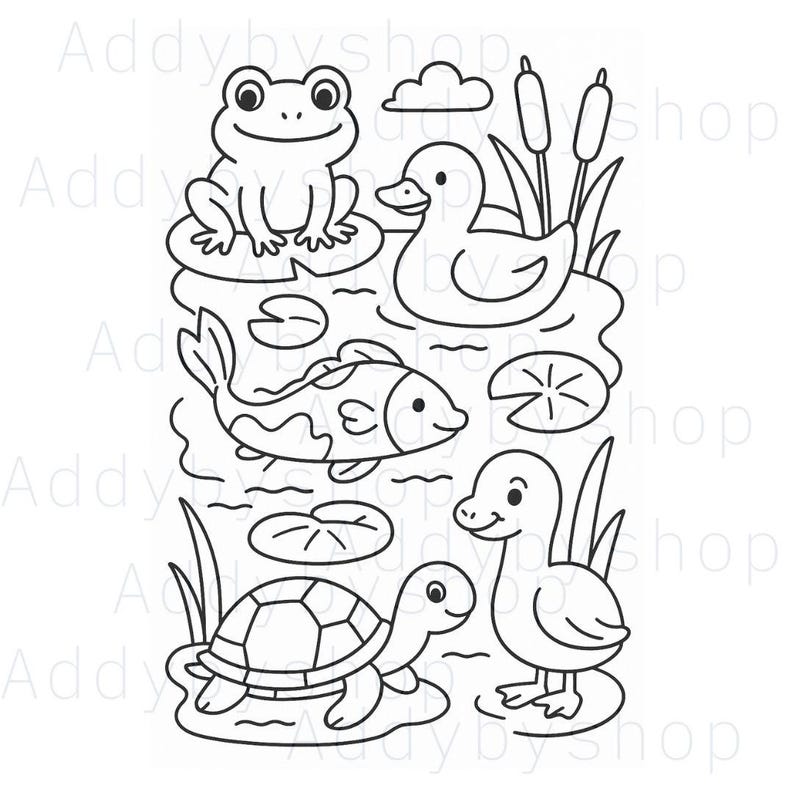 Animal Friends Coloring Pages: Farm, Jungle, Ocean, Pets, Dinosaurs (A4 ...