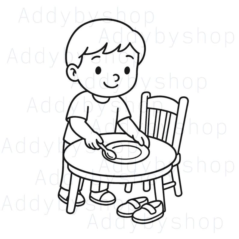 Páginas para colorear de la rutina diaria de los niños pequeños ...