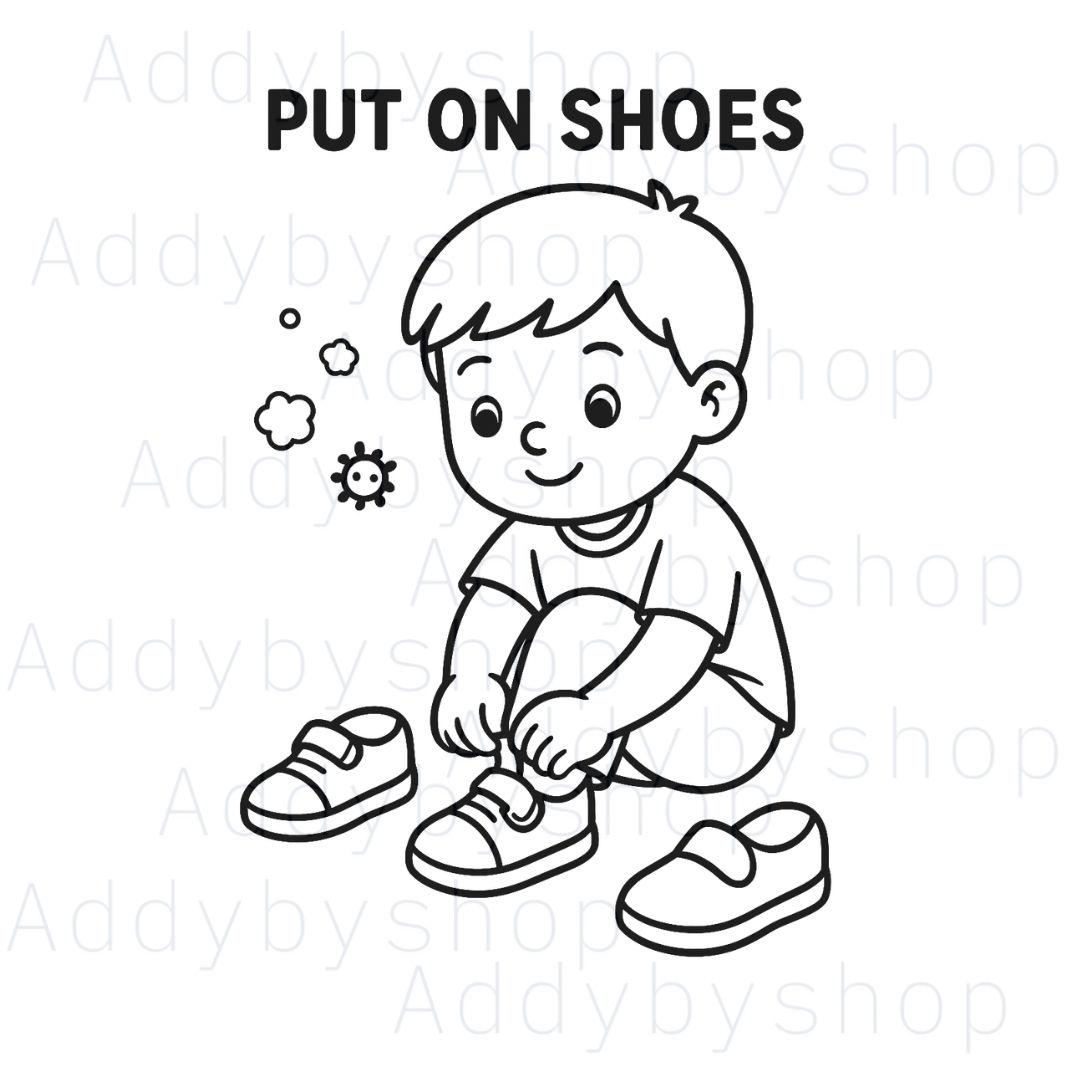 Toddler Daily Routine Coloring Pages: Preschool Learning (printable PDF ...