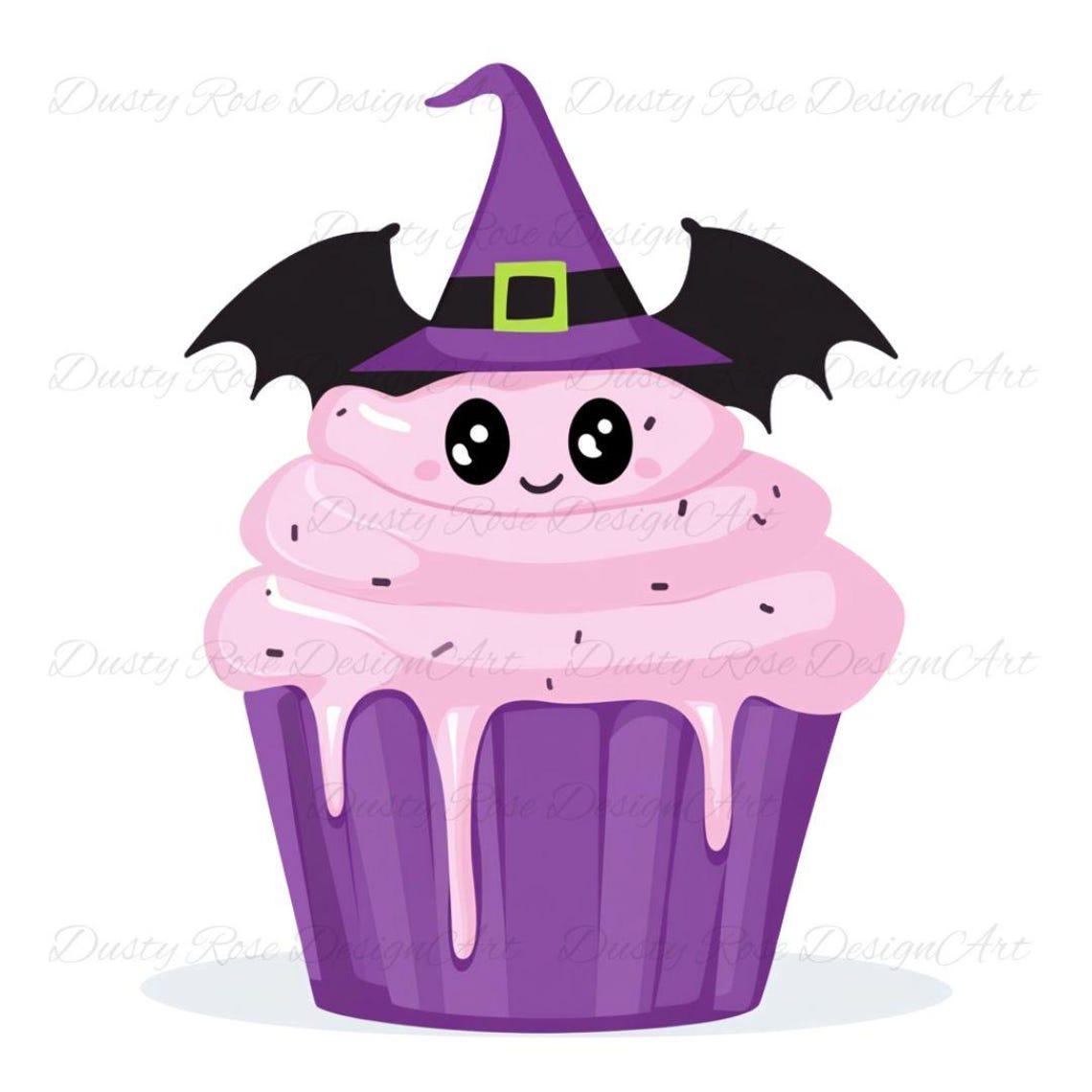 Kawaii Halloween Cupcake Clipart: Ghost, Bat, Pumpkin PNG Stickers - Etsy