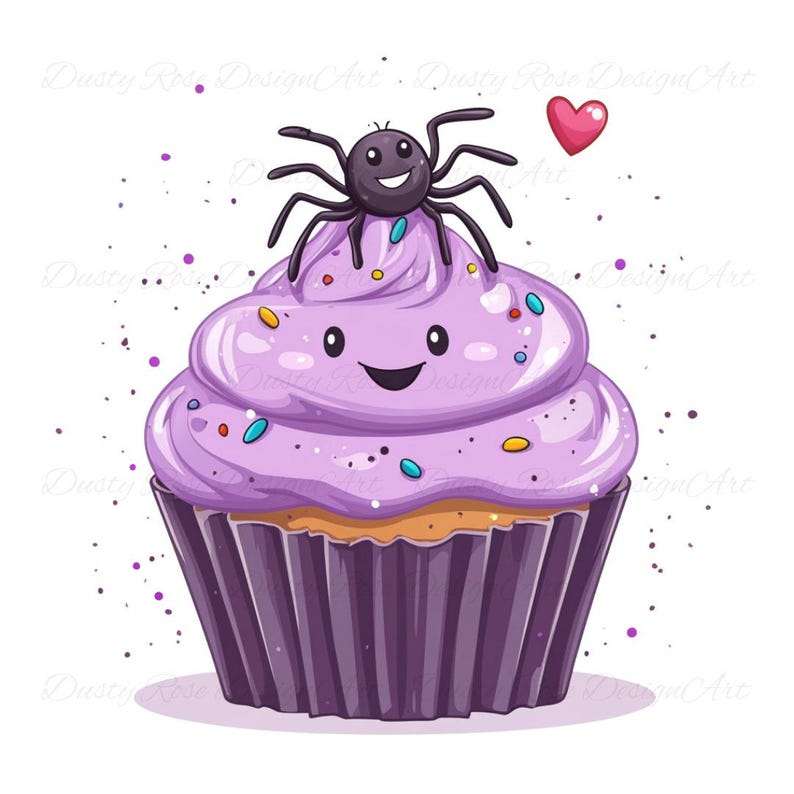 Kawaii Halloween Cupcake Clipart: Ghost, Bat, Pumpkin PNG Stickers - Etsy