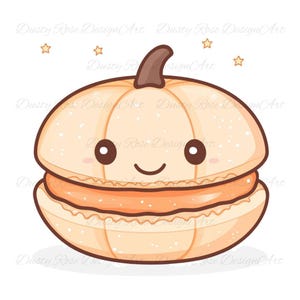 Kawaii Halloween Macaron Clipart Bundle: Ghost, Bat, Pumpkin (digital ...