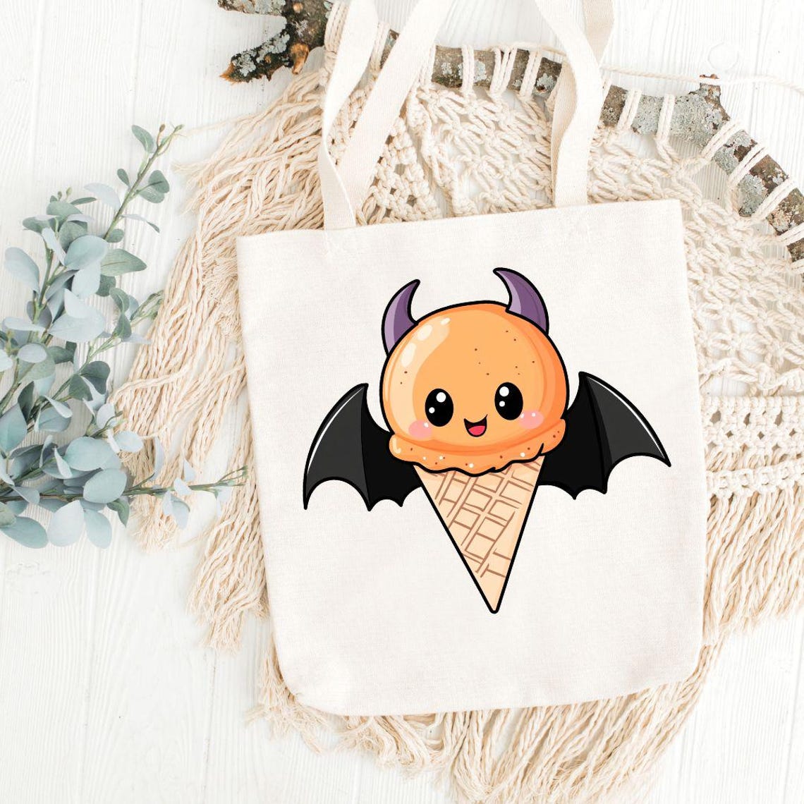 Halloween Ice Cream Clipart Bundle, Kawaii Dessert PNG (digital ...