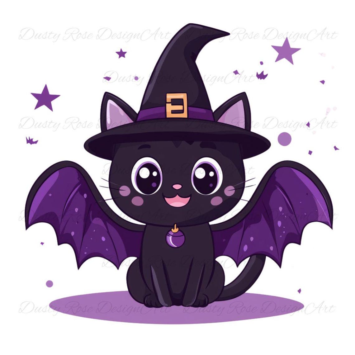 Kawaii Halloween Animal Clipart Bundle: Witch Cat, Dog, Llama (PNG ...