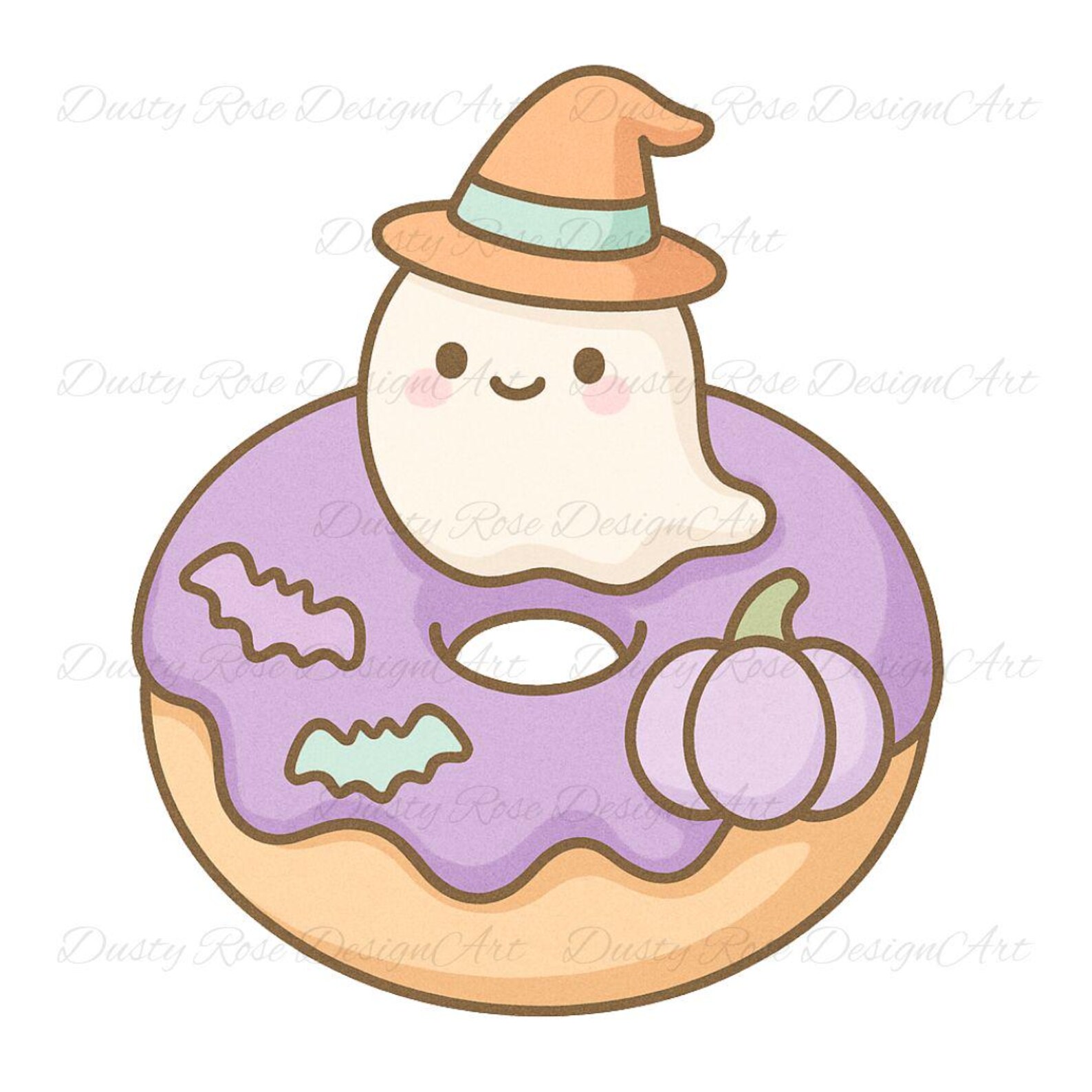 Kawaii Halloween Donut Clipart Bundle: Pastel Spooky Treats (digital ...